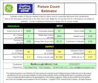 Lighting Calculations Spreadsheets ~ Electrical Knowhow
