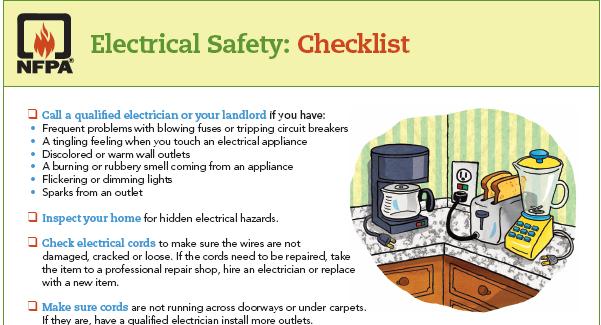 Checklists for Home Electrical Safety ~ Electrical Knowhow