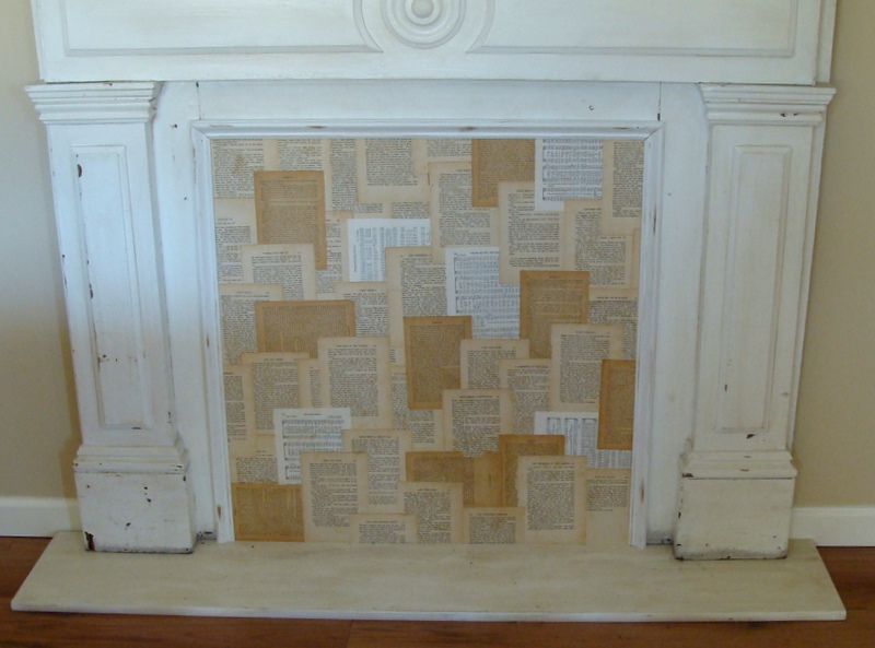 The Decorating Diaries: Book Page Fireplace Insert