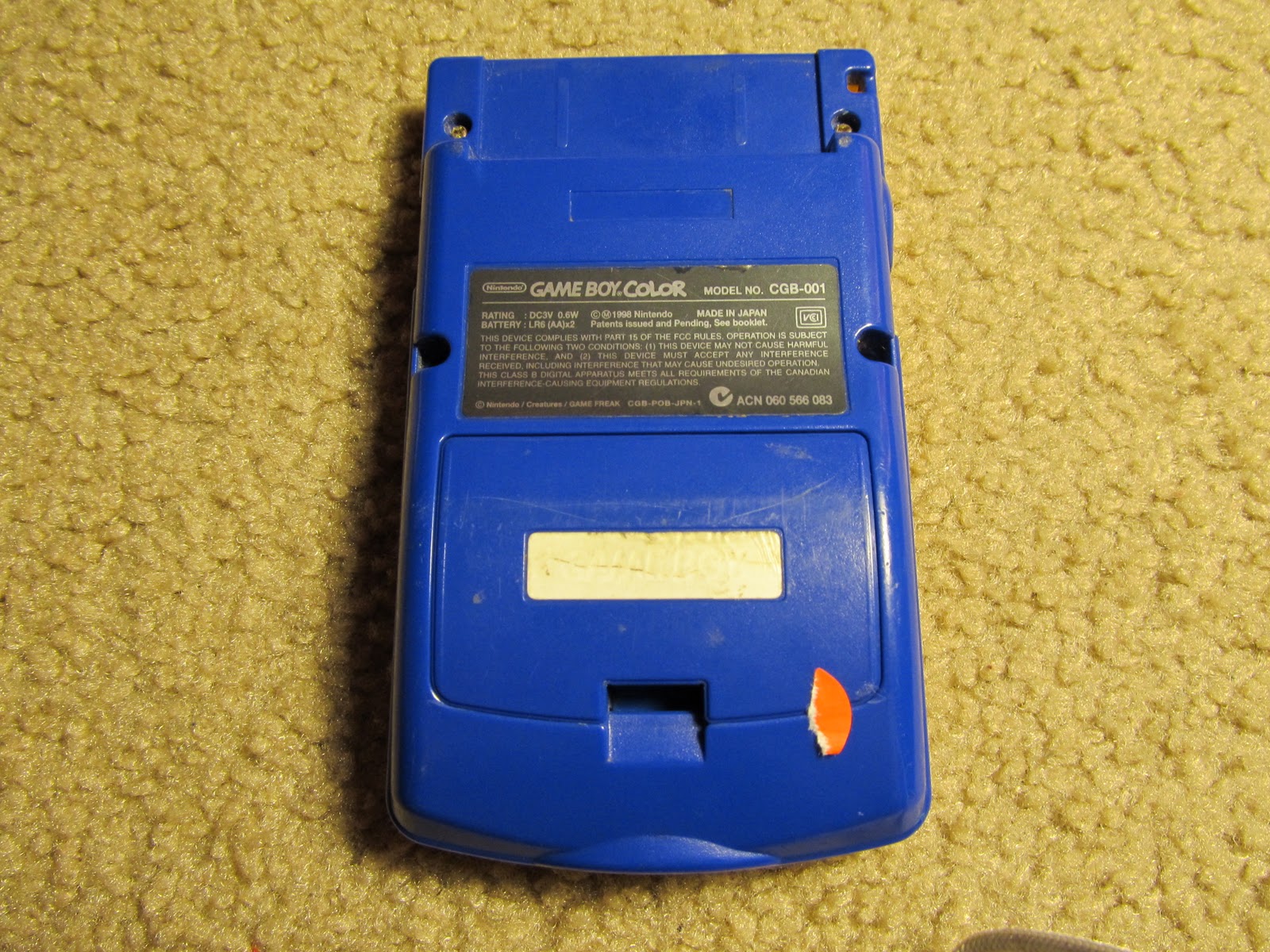 Pokemon Gameboy color battery cover (blue) : r/consolerepair