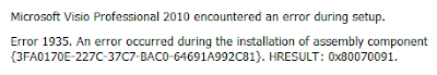 Visio 2010 - Error 1935 HRESULT 0x80070091