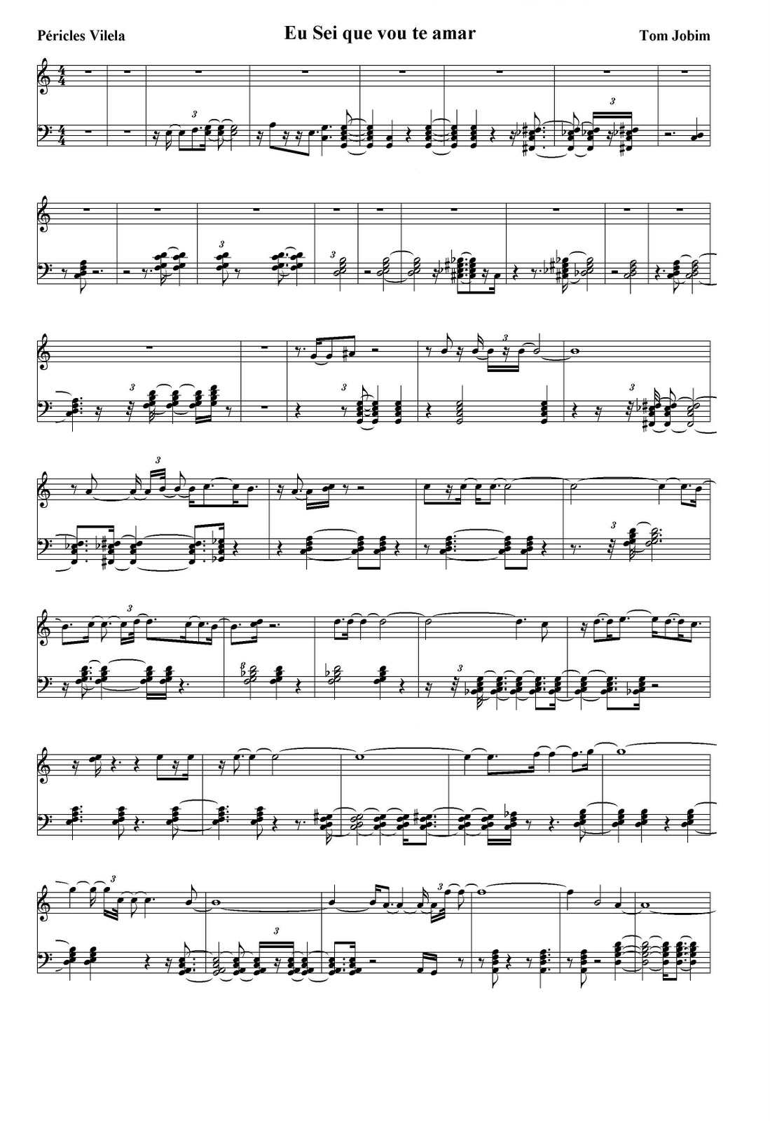 Partituras Musicais: Eu sei que vou te amar - Tom Jobim - n.º 51