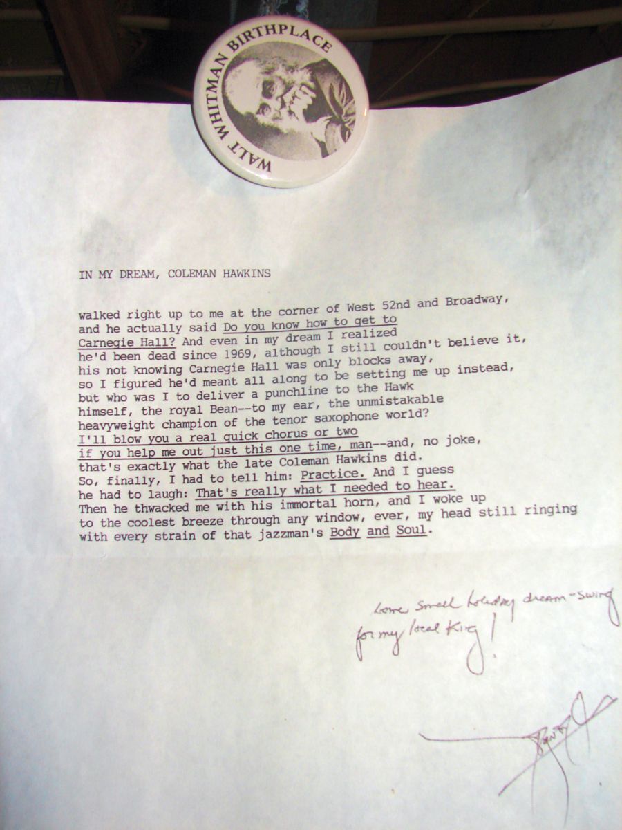 Poetry Scores: In David Clewell's dream, Coleman Hawkins, in his new ...