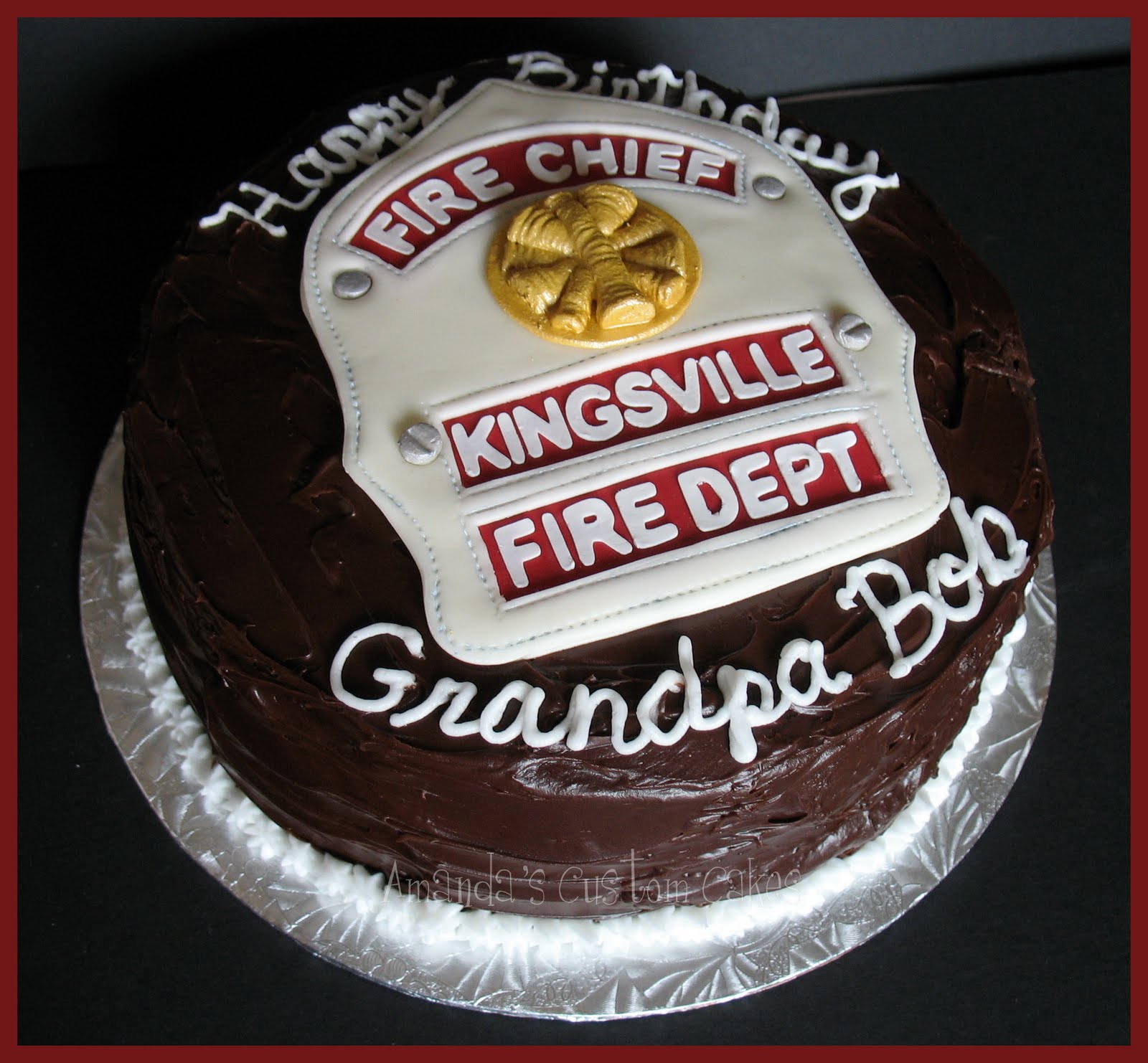 Amanda's Custom Cakes: Fire Chief Cake
