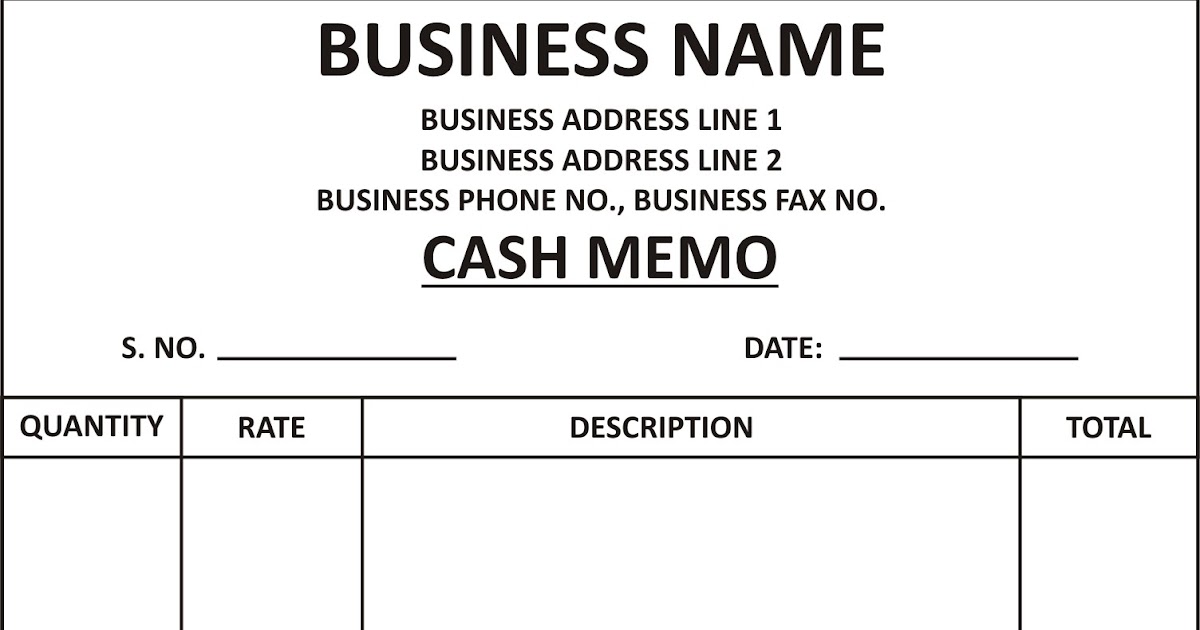 General Knowledge Library: Cash Memo Template