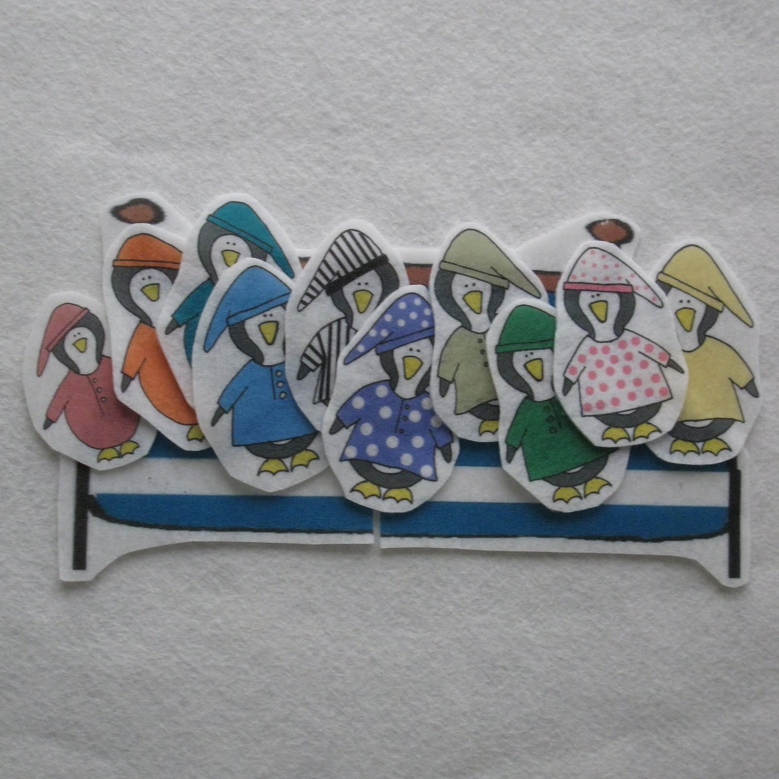 Rising Moon Adventures: Ten Penguins in a Bed Flannel Board Story