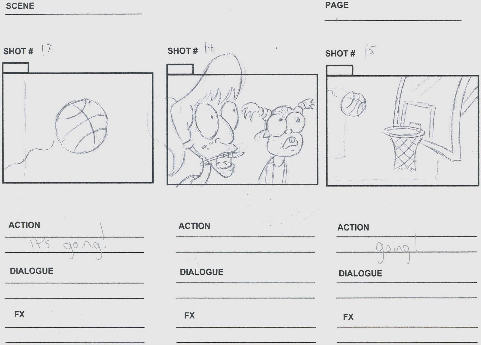 Joey McInnis' Scribblins: Basketball Story Boards