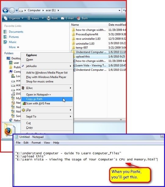 Information & Tutorial: Windows Vista Tips: SHIFT + Right-Click on ...
