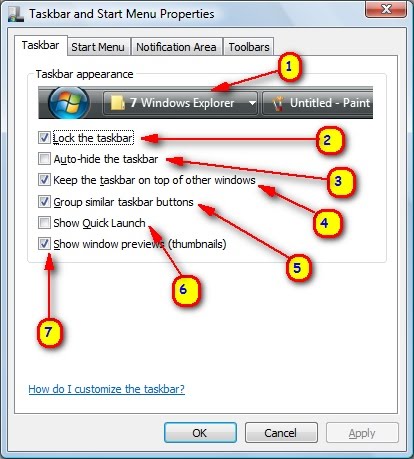 Information & Tutorial: Customizing The Taskbar on Windows Vista