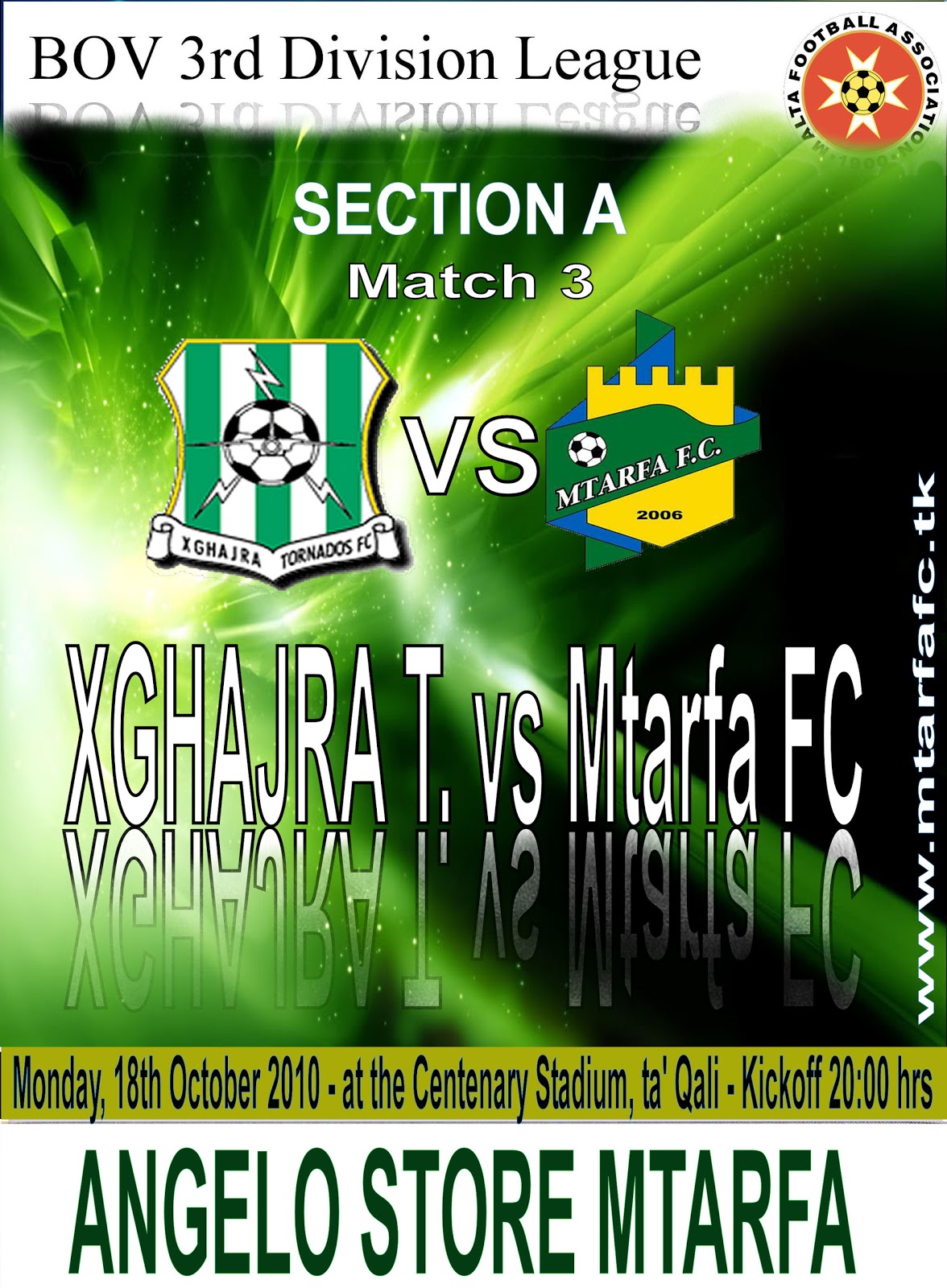 Mtarfa FC News Blog: October 2010