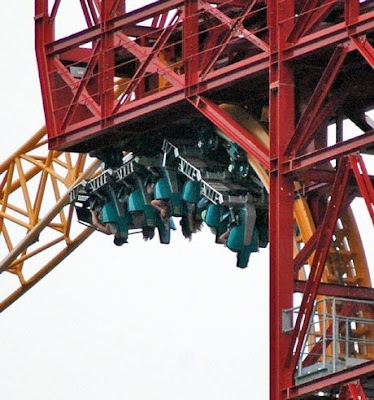 Roller coaster scare leaves riders hanging upside down
