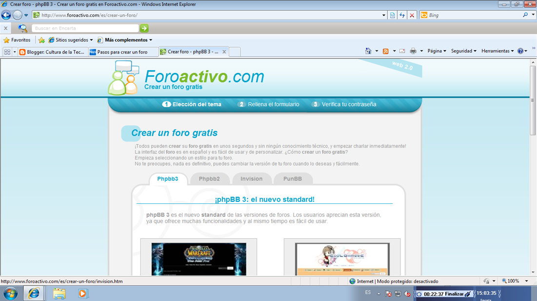 Cultura de la Tecnología: Instrucciones para crear un foro