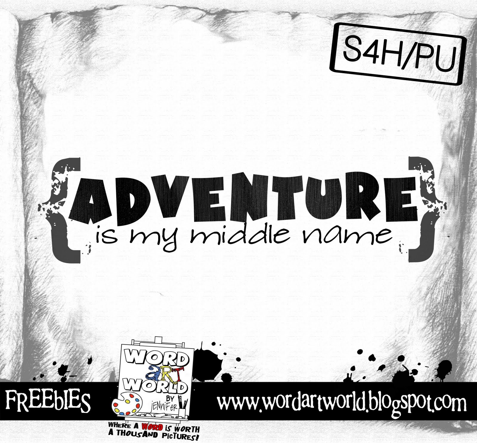 Word Art World: Adventure is My Middle Name