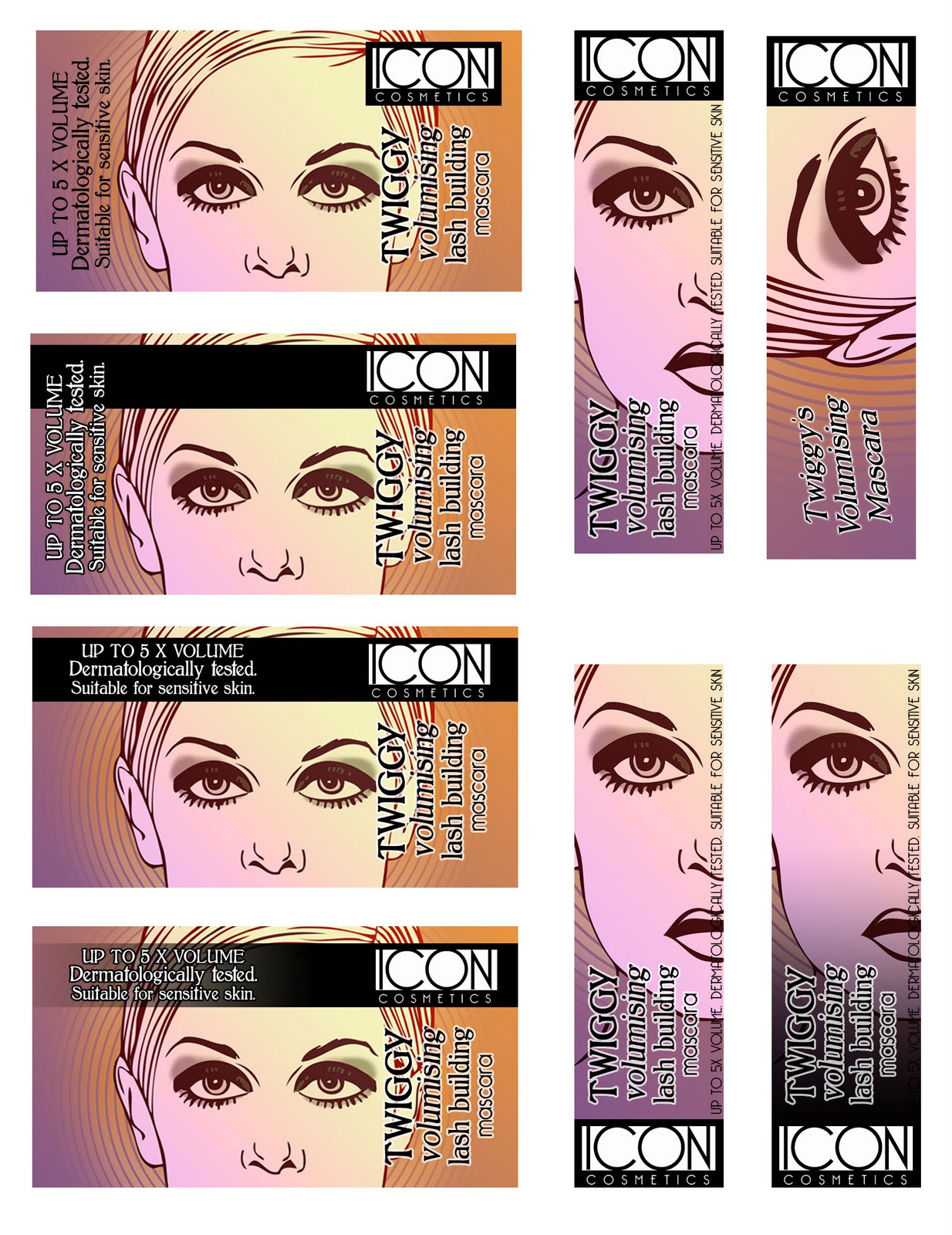 Design Practice: Product Label Designs for Twiggy Sultry Eyes