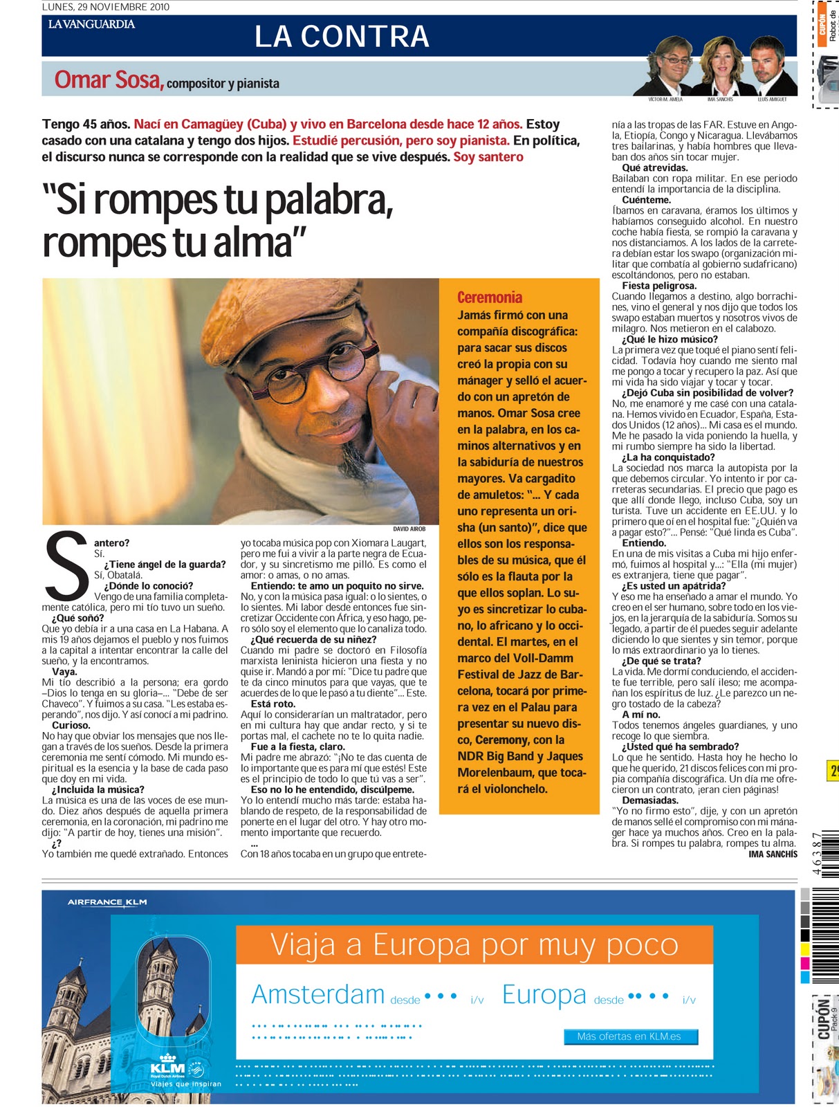 VOLL-DAMM FESTIVAL INTERNACIONALDE JAZZ DE BARCELONA: Omar Sosa en 'La ...