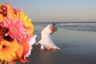 Florida Beach Wedding Flowers: Gerbera Daisy and Calla Lily Bouquet