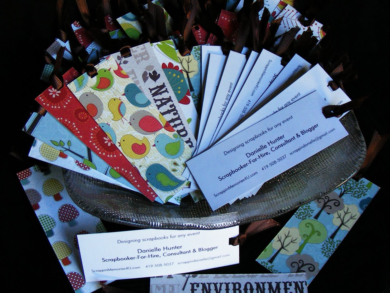 Snap & Scrap: How to make business card bookmarks using recycled ...