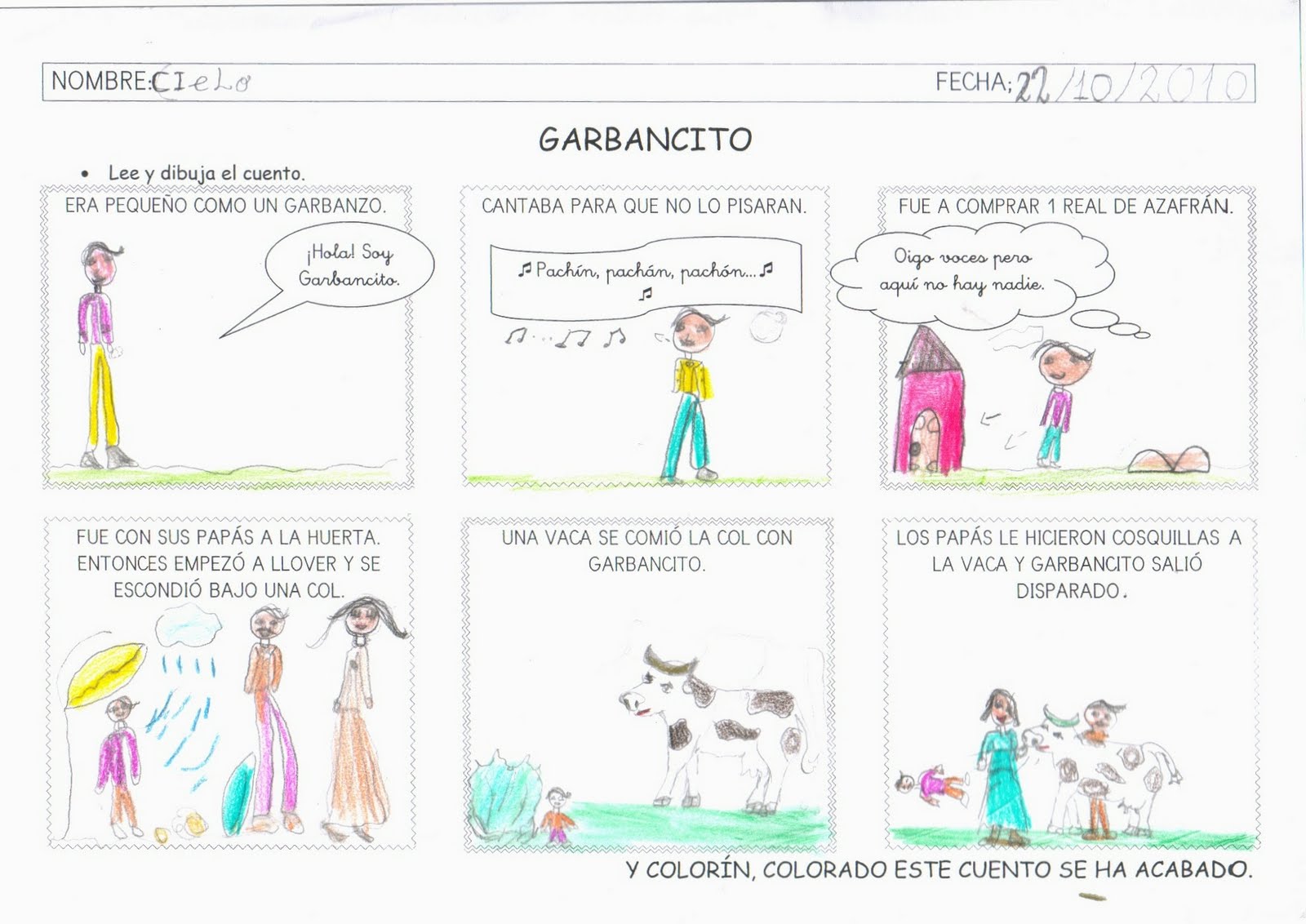 PRIMER CICLO: Cuento GARBANCITO