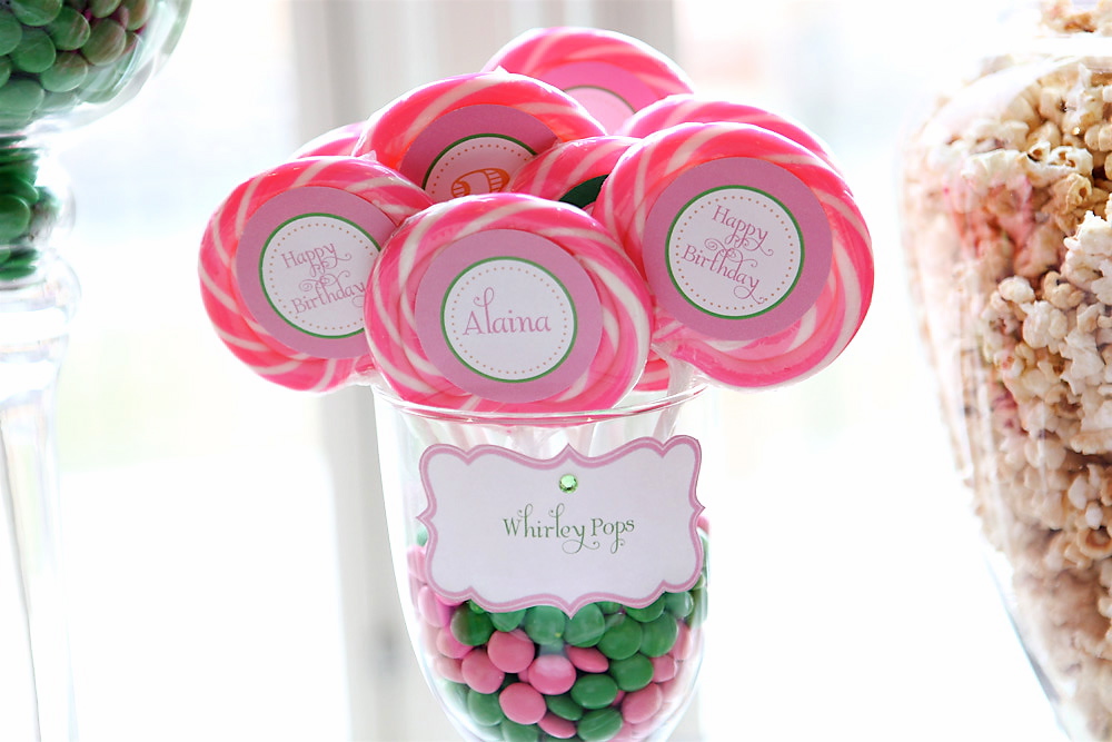 Alaina’s Lollipop Theme 3rd Birthday Sweets Table