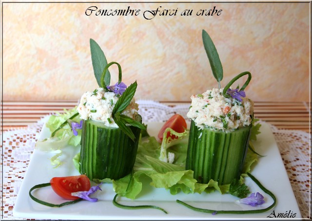LA TABLE LORRAINE D'AMELIE: CONCOMBRE FARCI AU CRABE