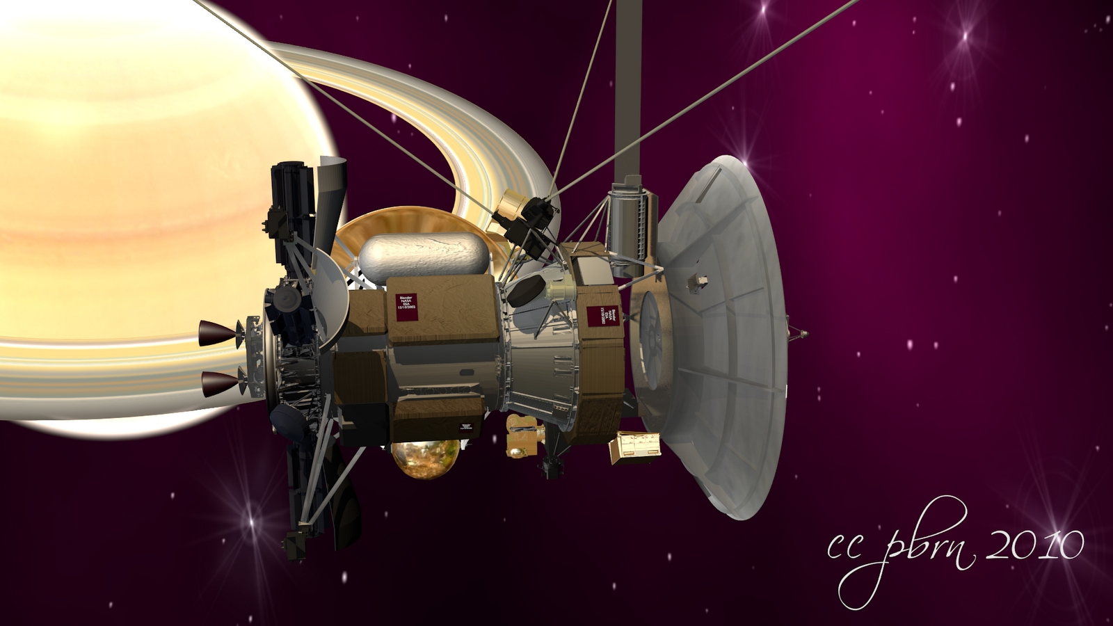 blender-4d: Modelisation de la sonde Cassini-Huygens Blender 2.5