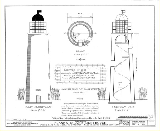 Frank's Island Lighthouse: Construction of Latrobe's Lighthouse - 1818-1820