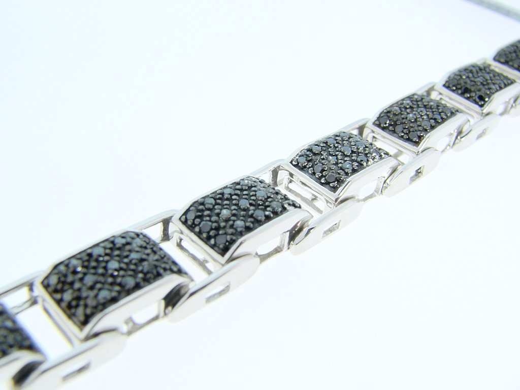 new_york_jewels: MENS FULL BLACK 12 MM DIAMOND BRACELET BANGLE 2.65 CT