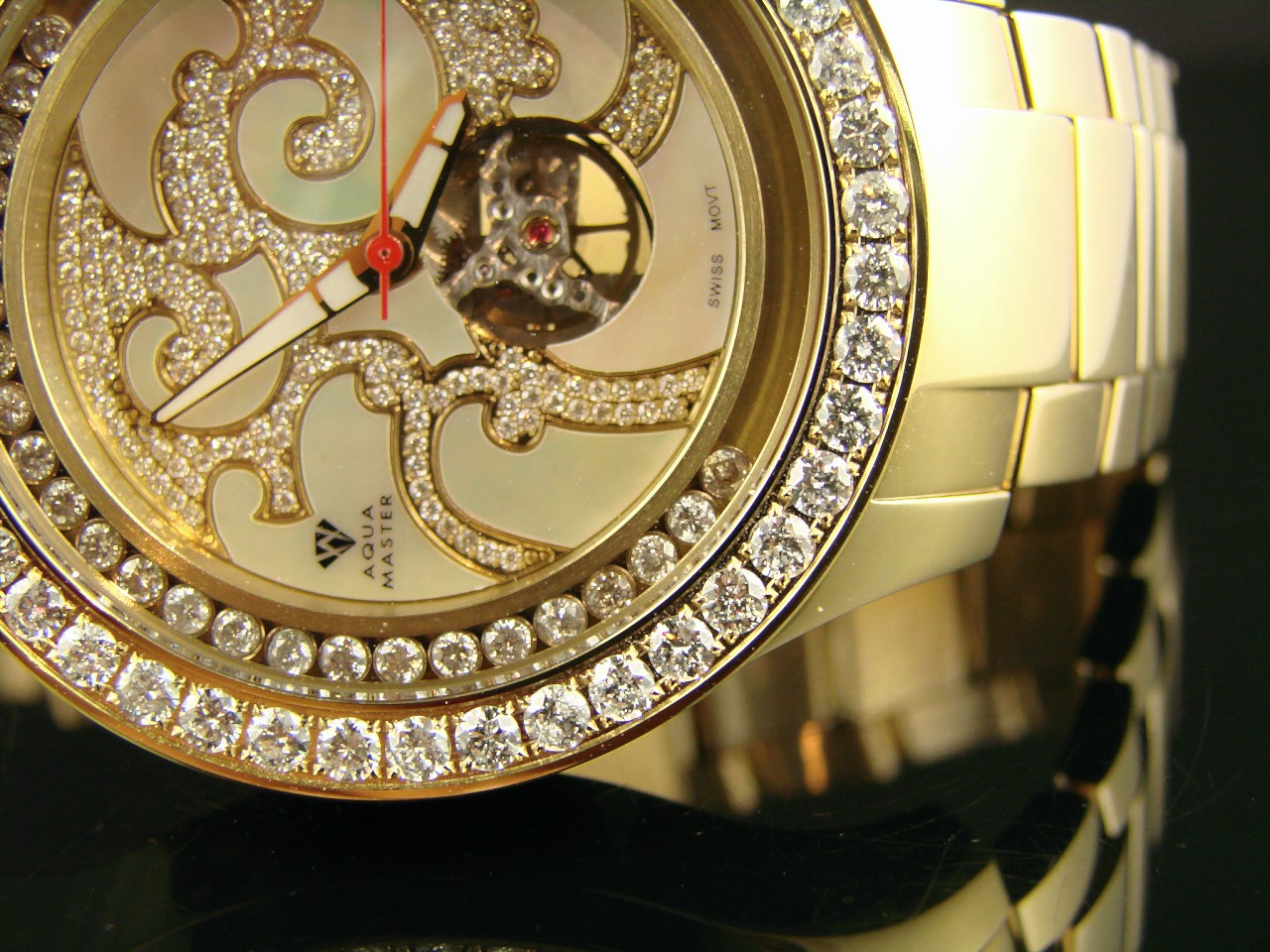new_york_jewels: AQUA MASTER JOJO JOE RODEO VS BIG DIAMOND WATCH 7.50 CT