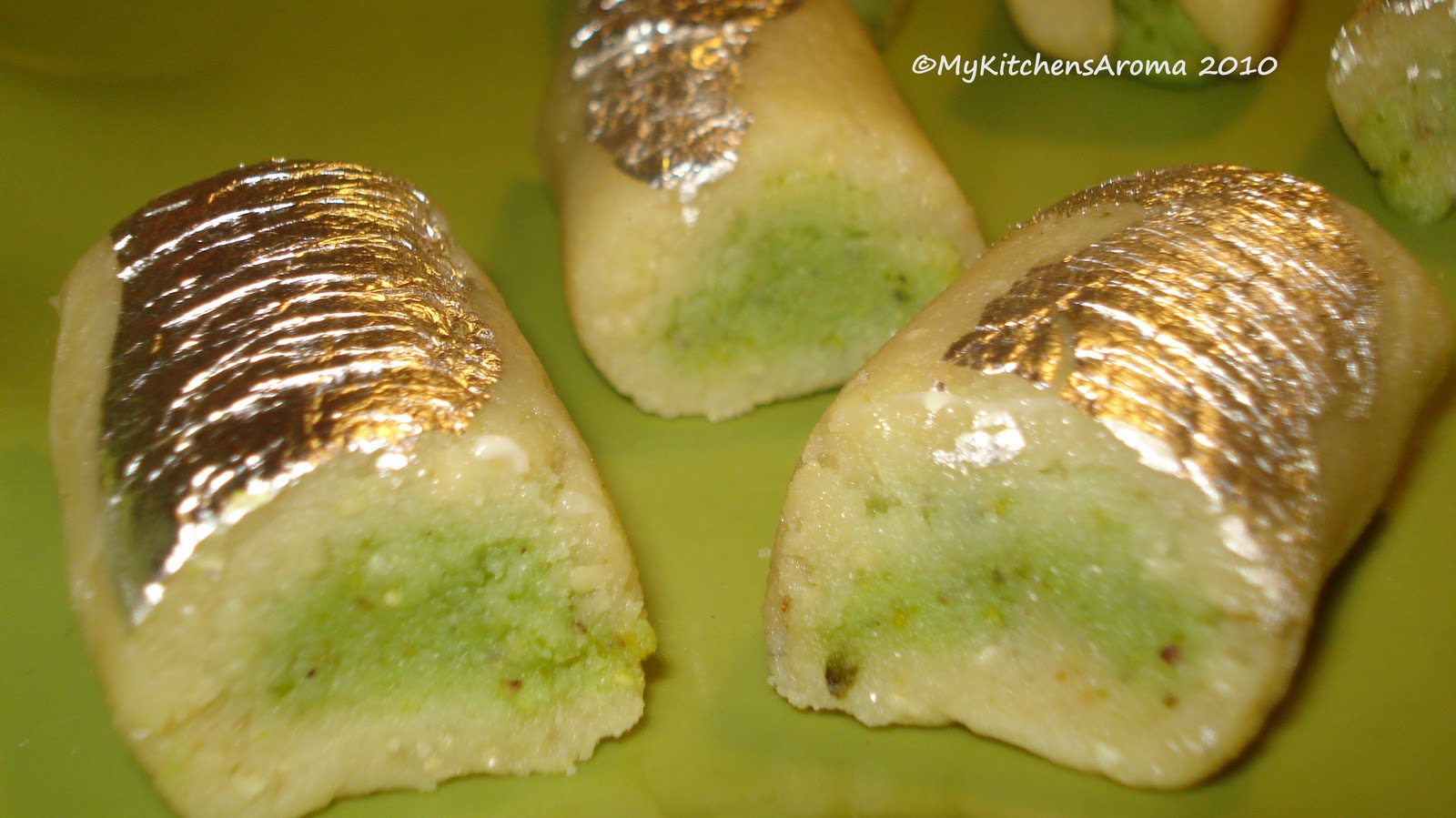 The Sizzling Pan: "Sweet Treats"-Ricotta- Kaju-Pista Rolls