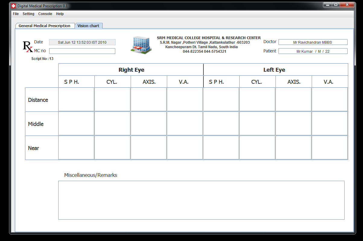 Digital Medical Prescription: Screen shorts