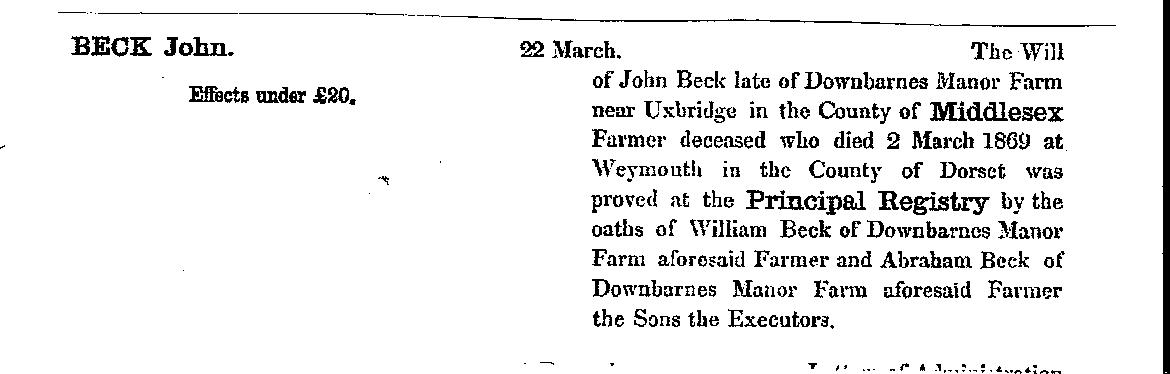 The History of the BECK Family.