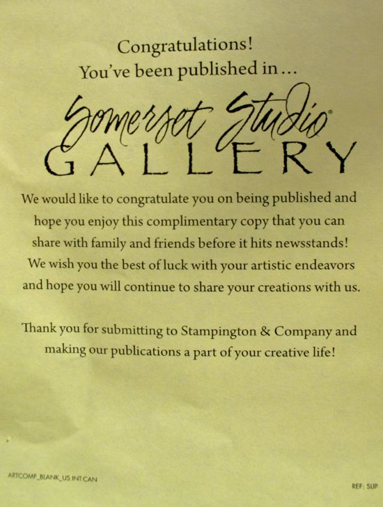Congratulations! You've been published in...