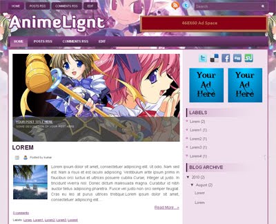 Template Zone: Anime Light Blogger Templates