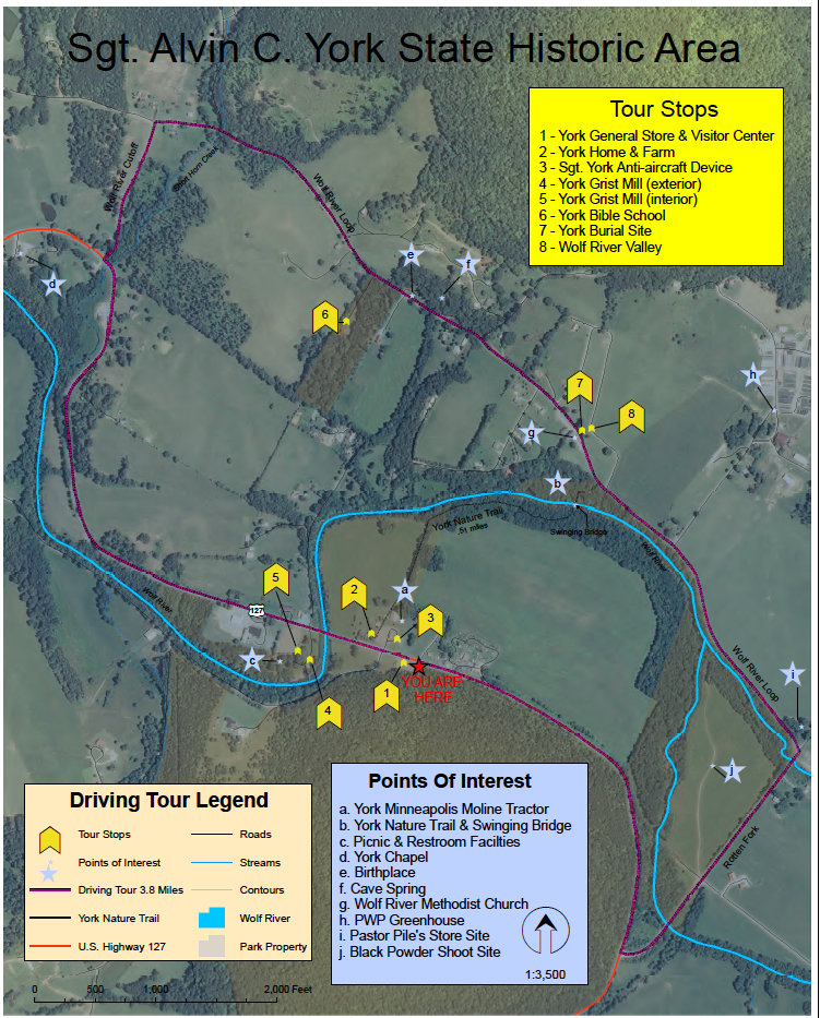 Sgt. Alvin C. York General Store: Click on this map to print