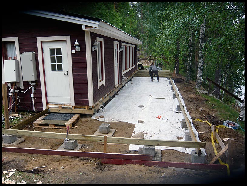 Landemökki: Terassin rakentaminen