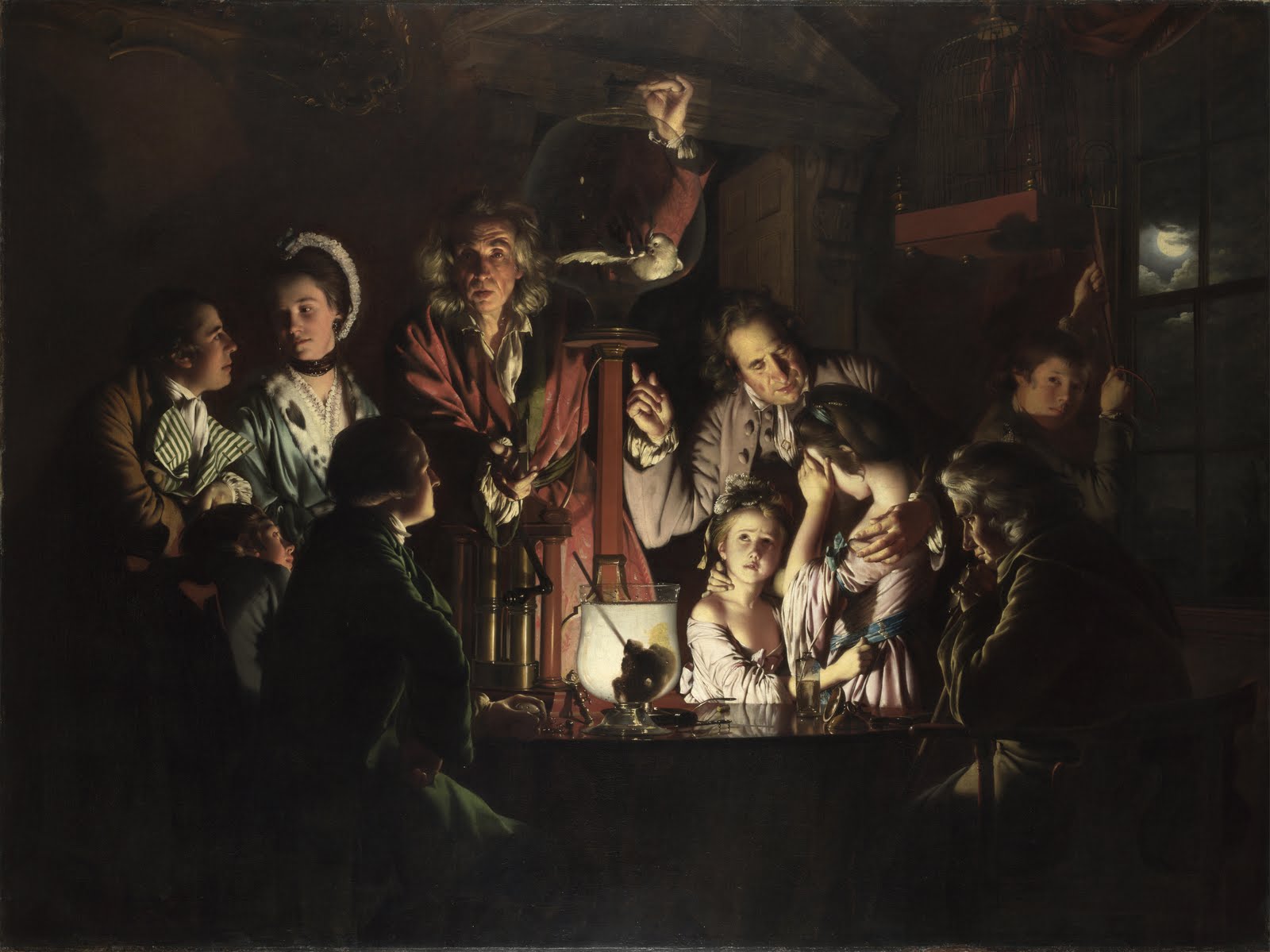 A Estrada Perdida: Joseph Wright of Derby , 1768, Experiência com um ...