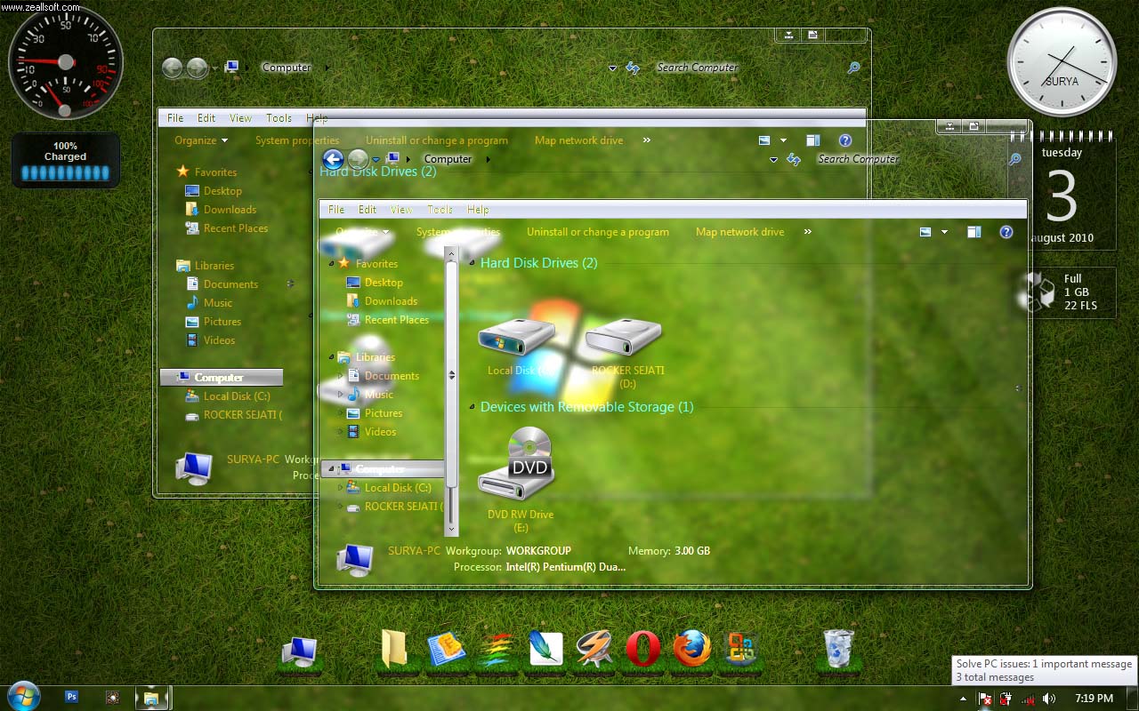 MERUBAH TAMPILAN WINDOWS 7 JADI FULL GLASS ~ Mu'an Creatifity™