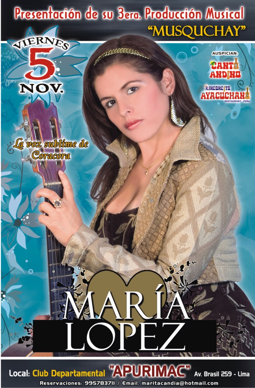 ESPECTACULOS DEL PERU 2017 PARA TODO EL MUNDO: MARIA LOPEZ OFRECE ...