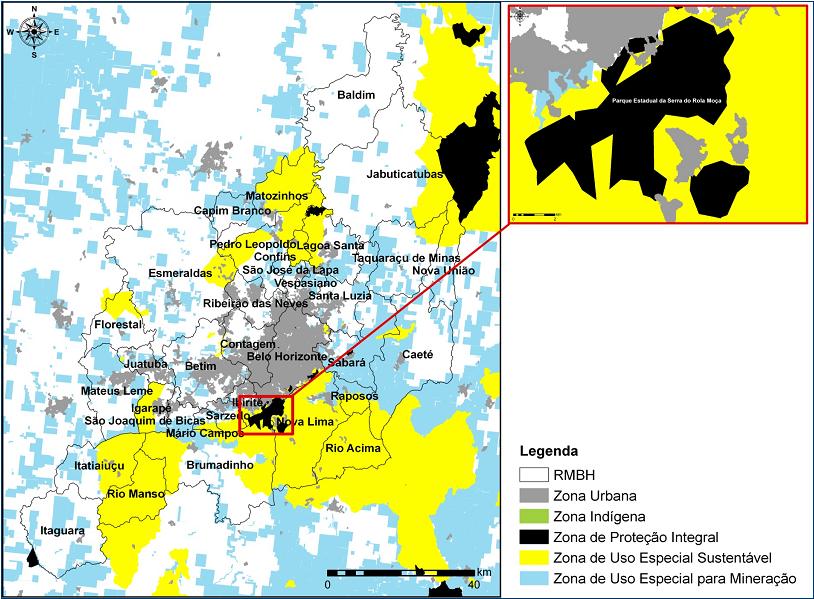 Região Metropolitana de Belo Horizonte: Mapa de Unidades de Conservação ...