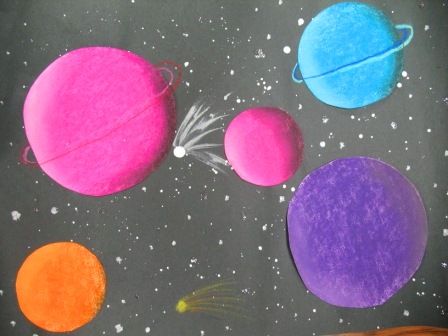 Anderson Art Blog: 5th Grade Galaxy Chalk Planets