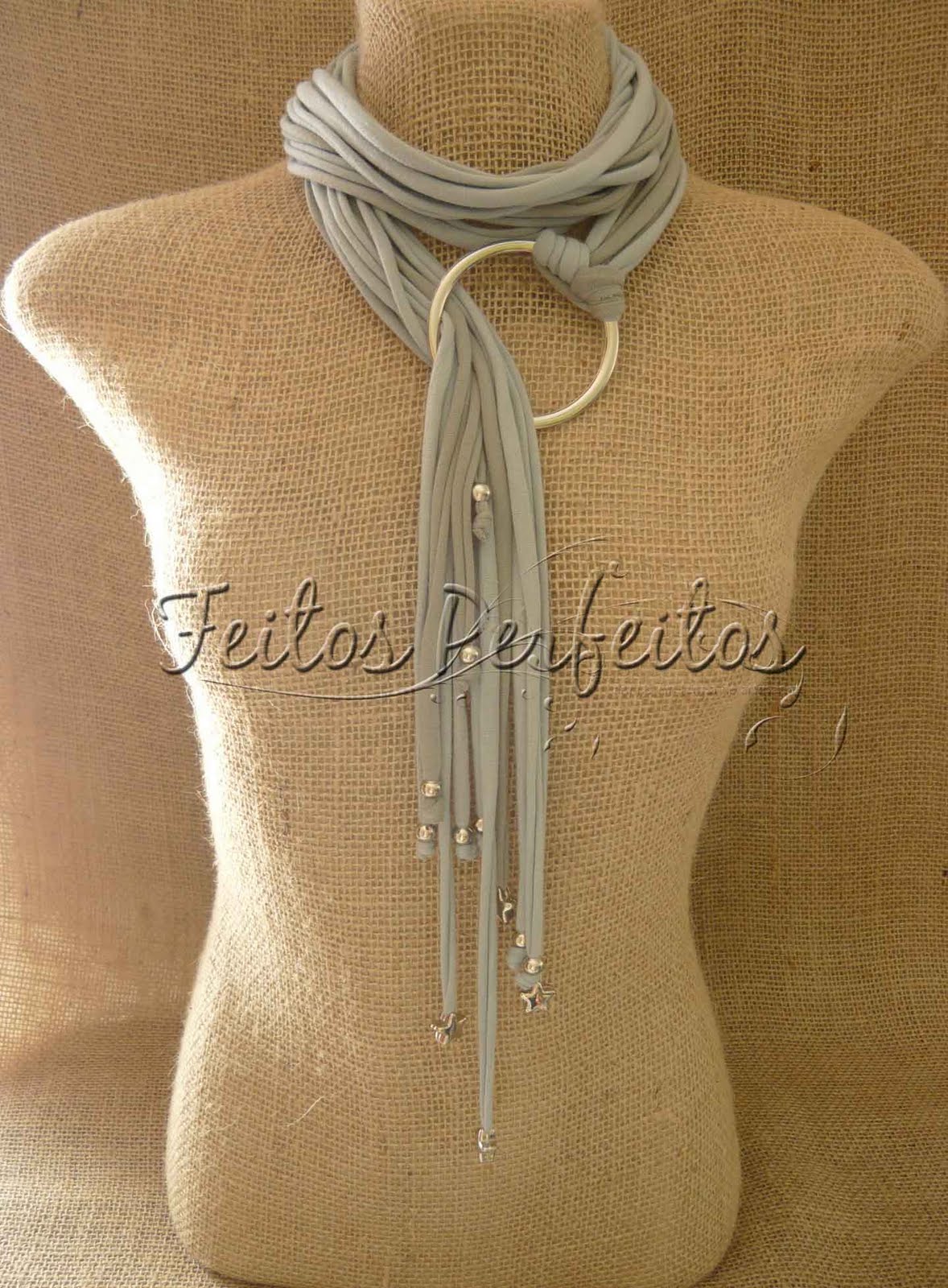 FEITOS PERFEITOS: COLAR DE TECIDO OU CINTO OU CACHECOL - 3 PEÇAS EM 1