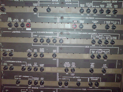 757-200: P11 Circuit breaker panel in the Flight deck