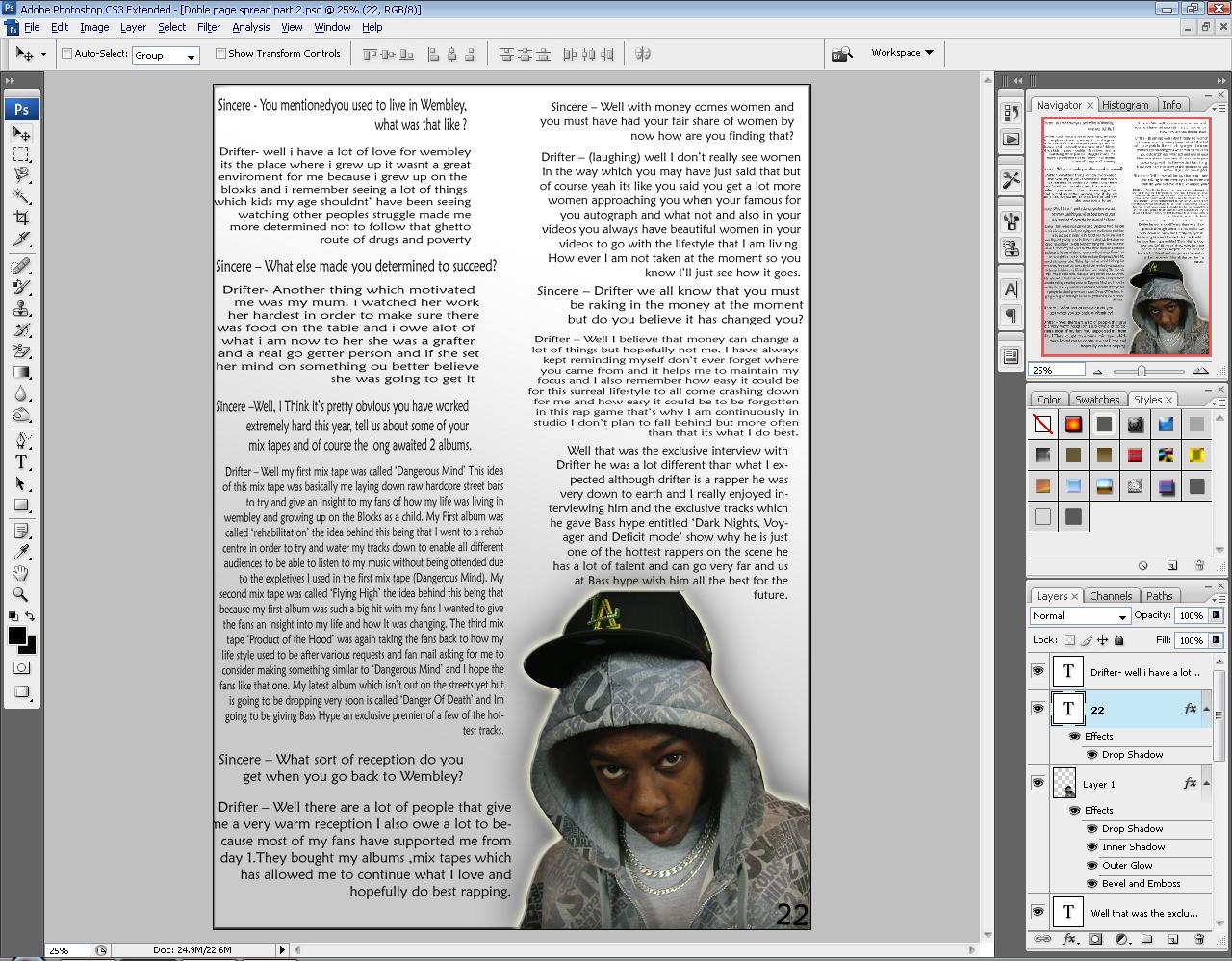 Media Coursework: Print Screen Of Second Page of Double Page Spread