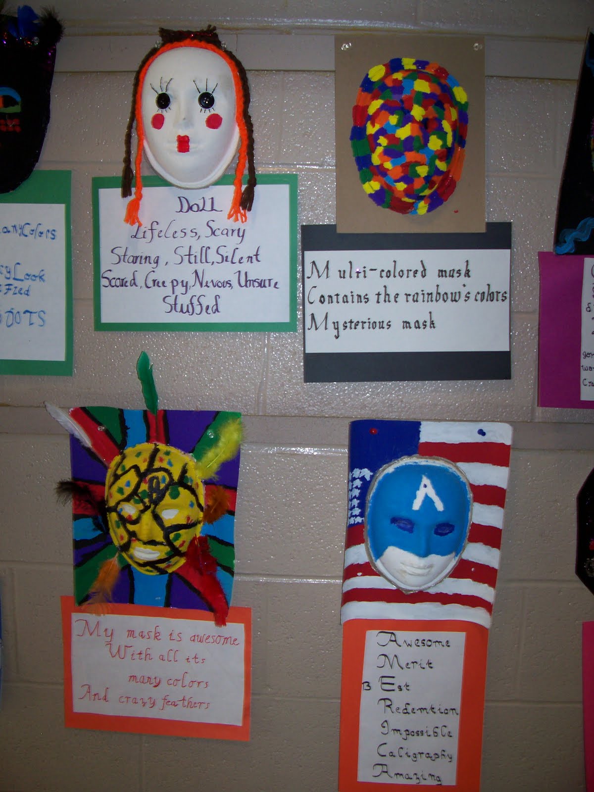 Mrs. Weber's Art Class: Mask making and identity