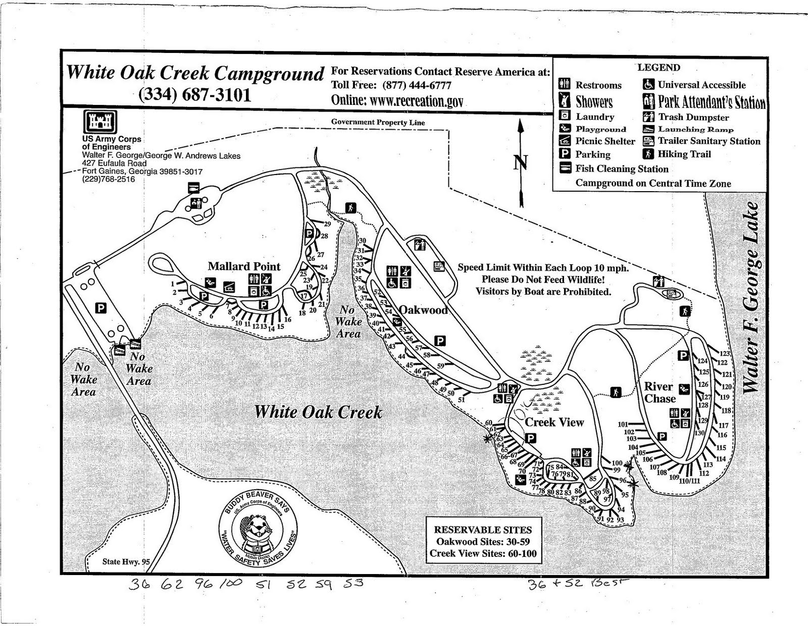 camping info, the stuff you need to know: White Oak Creek COE, Eufaula, AL