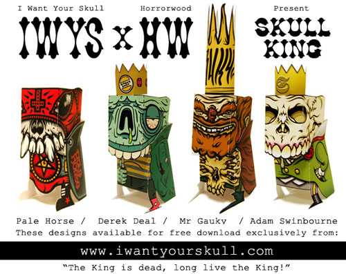 Paper-Toys: Skull King Series from Horrorwood x I Want Your Skull