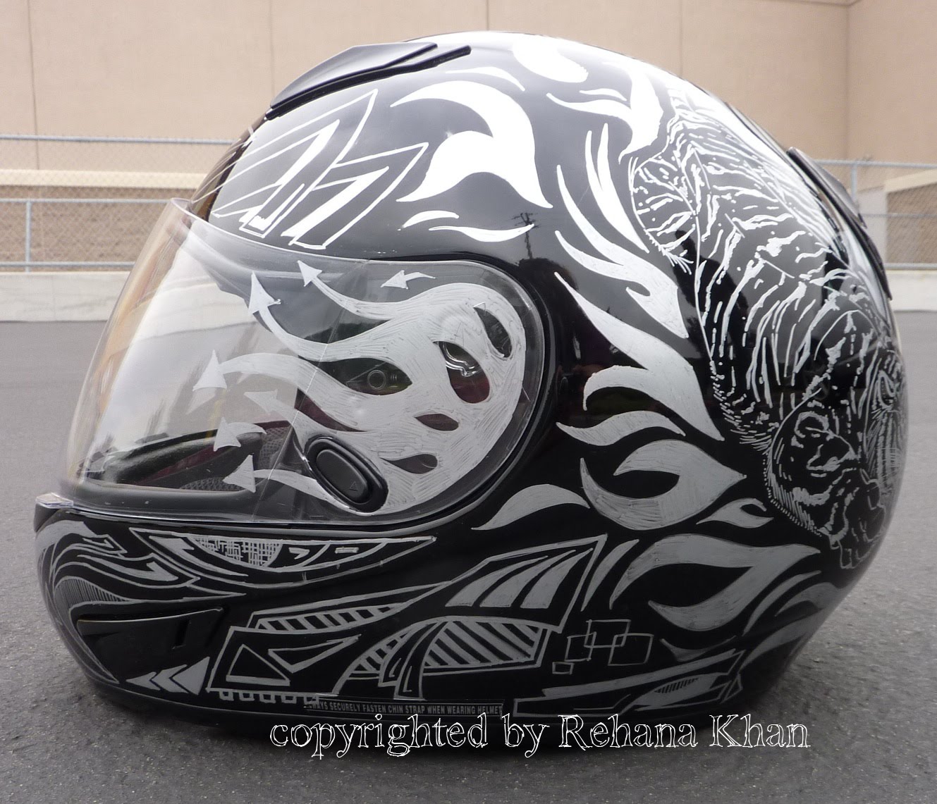 Rehana's SketchBlog!: Motorcycle Helmet... and a silver Sharpie!!