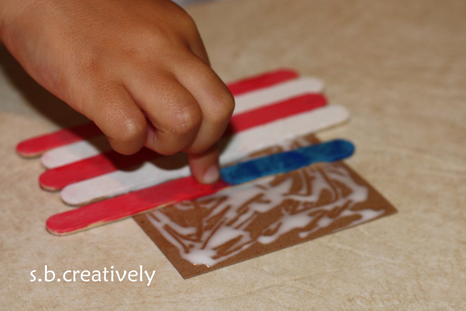 s.b.creatively: Craft Stick American Flag