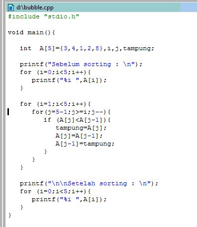 Contoh Program Algoritma Bubble Sort - lixsonar