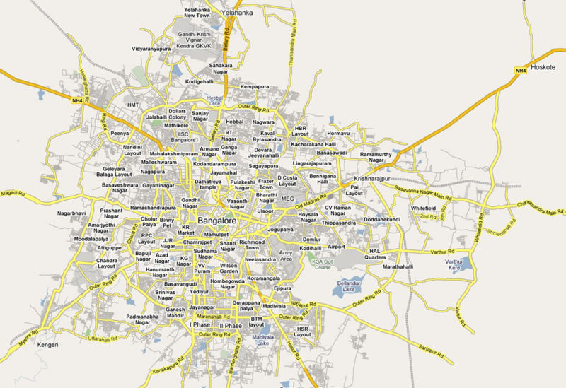Bangalore Map Simple